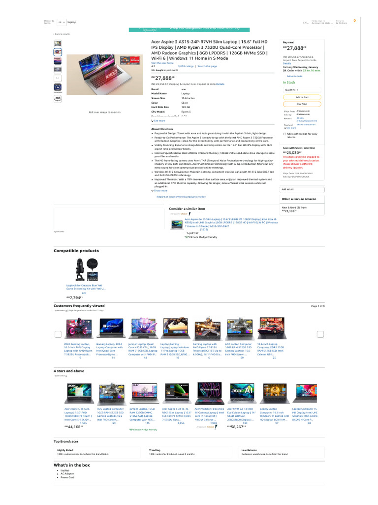 Amazon.com_ Acer Aspire 3 A315-24P-R7VH Slim Laptop _ 15.6_ Full HD IPS Display _ AMD Ryzen 3 ...