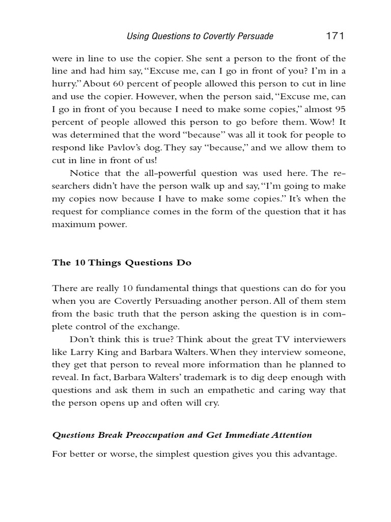 The Power of Persuasive Questions | PDF