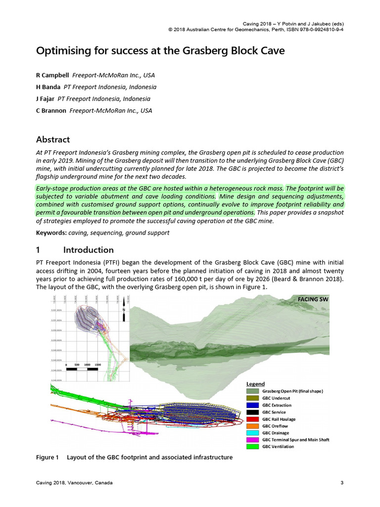 Optimising For Success at The Grasberg Block Cave | PDF | Stress (Mechanics) | Deformation ...