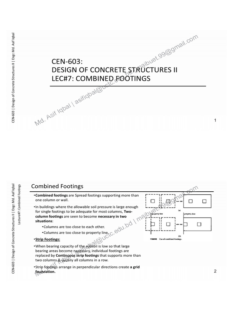 Cen 603 Lec7 | PDF | Foundation (Engineering) | Civil Engineering