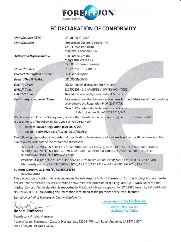 EC Conformance Certificate | PDF