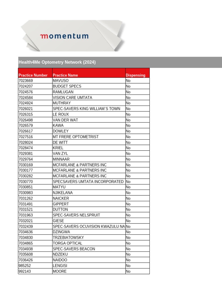 2024 Health4Me Optometry Network List | PDF