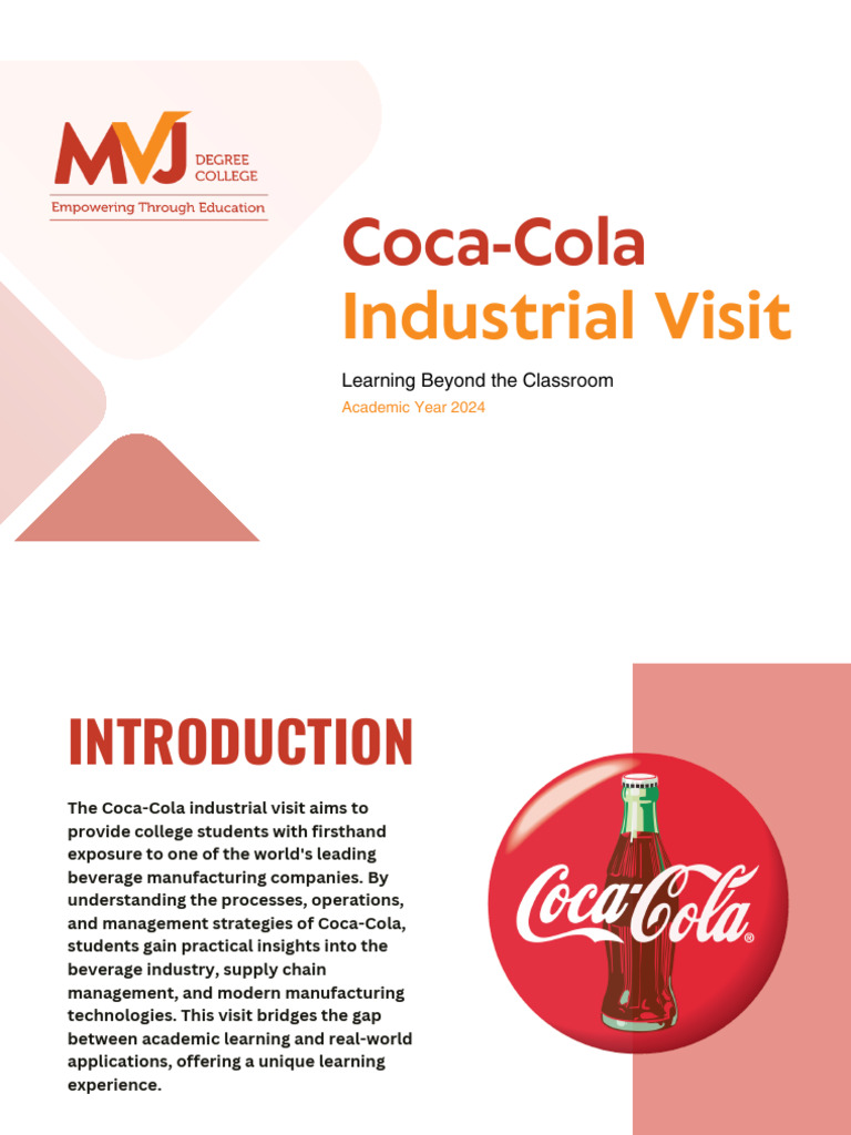 MVJ Industrial Visit Report | PDF | The Coca Cola Company | Coca Cola