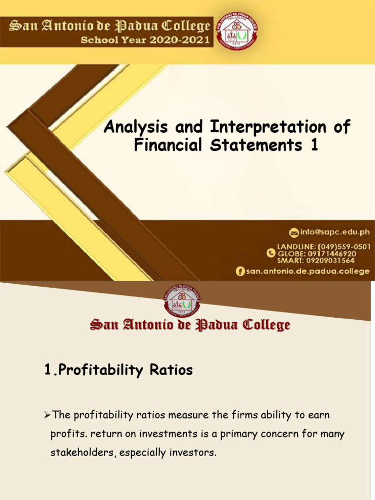 Analysis and Interpretation of Financial Statements 1 | PDF