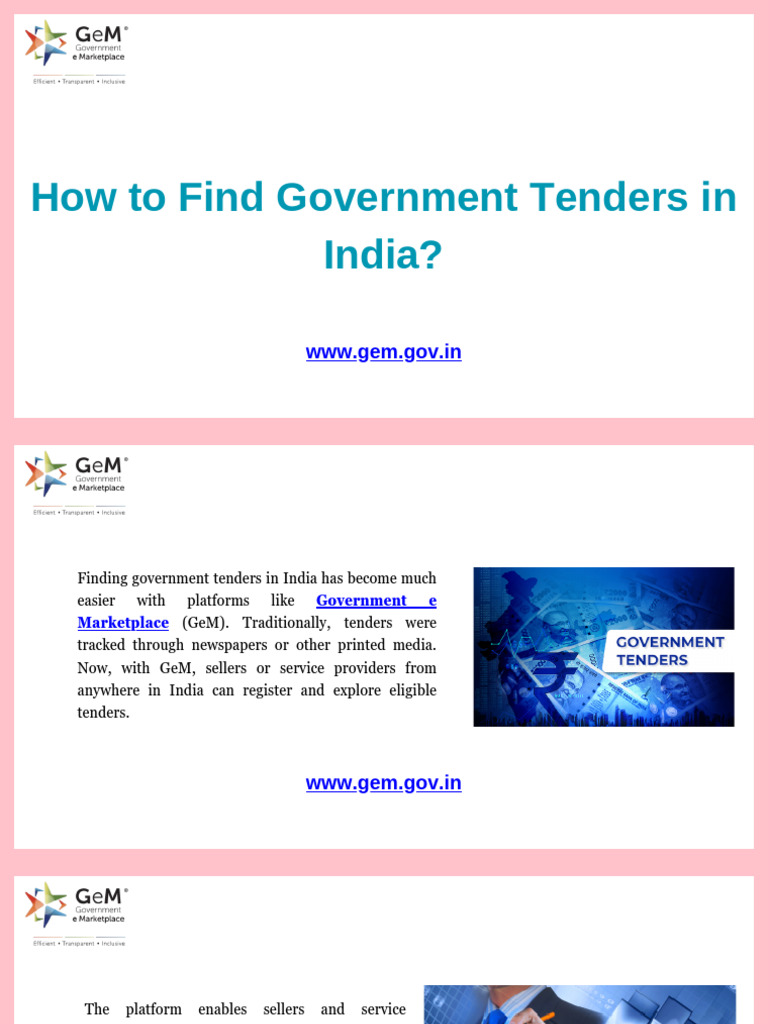 How To Find Government Tenders in India | PDF