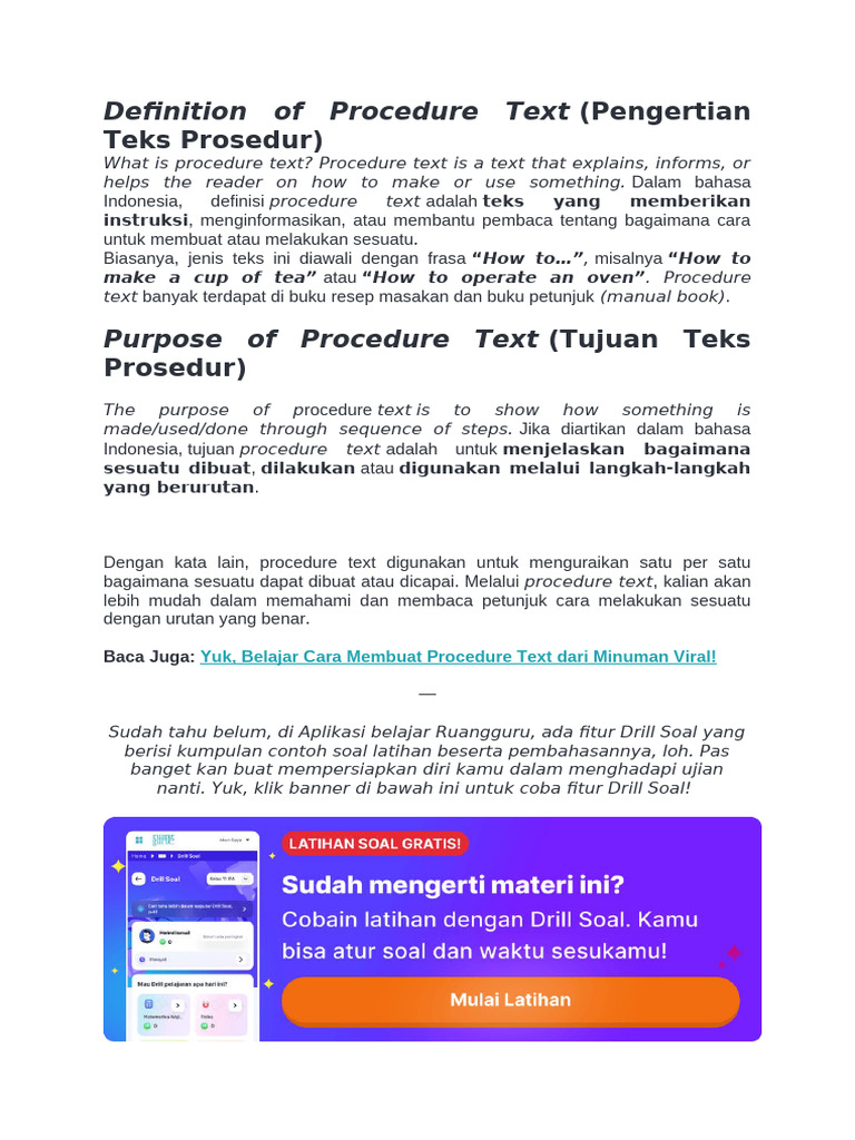 Panduan Lengkap Teks Prosedur | PDF