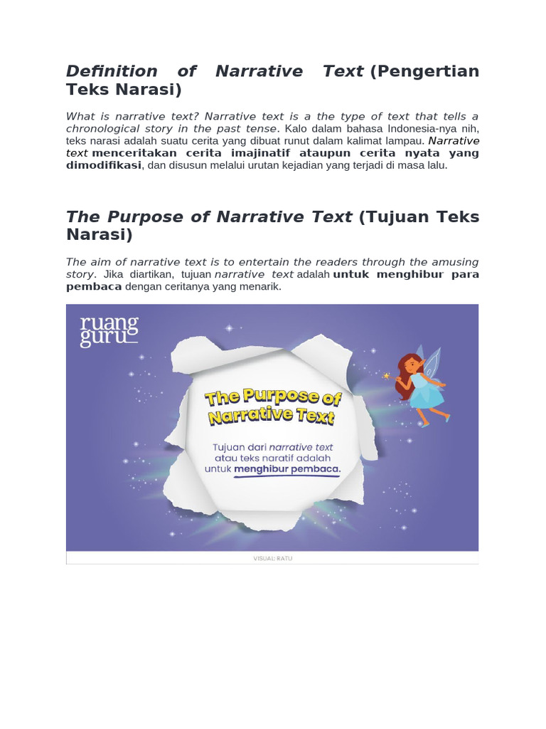 Definition of Narrative Text | PDF