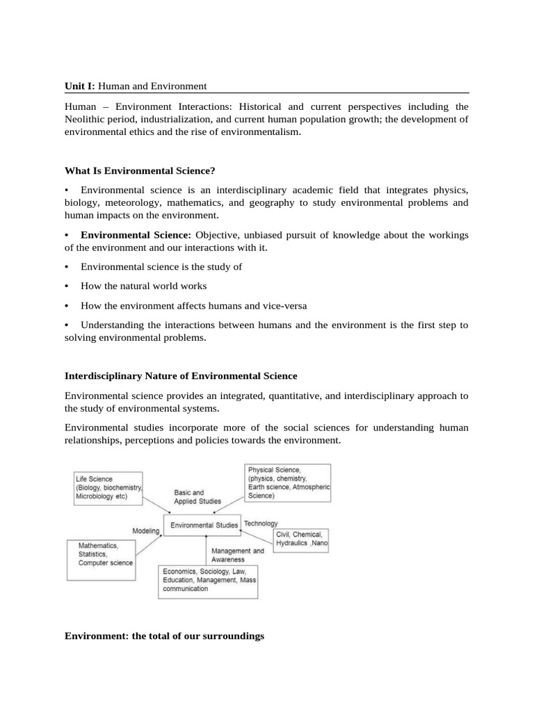 Unit I notes | PDF | Earth Sciences | Natural Environment