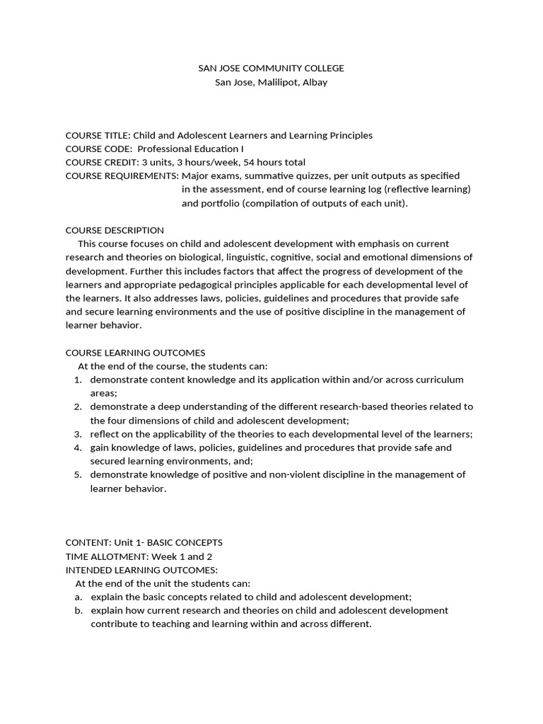 Prof.Ed.-1-Unit-1 | PDF | Developmental Psychology | Learning