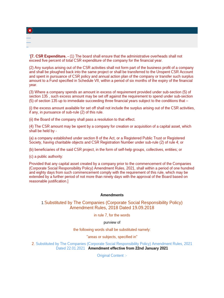CSR Expenditure | PDF | Corporate Social Responsibility | Business