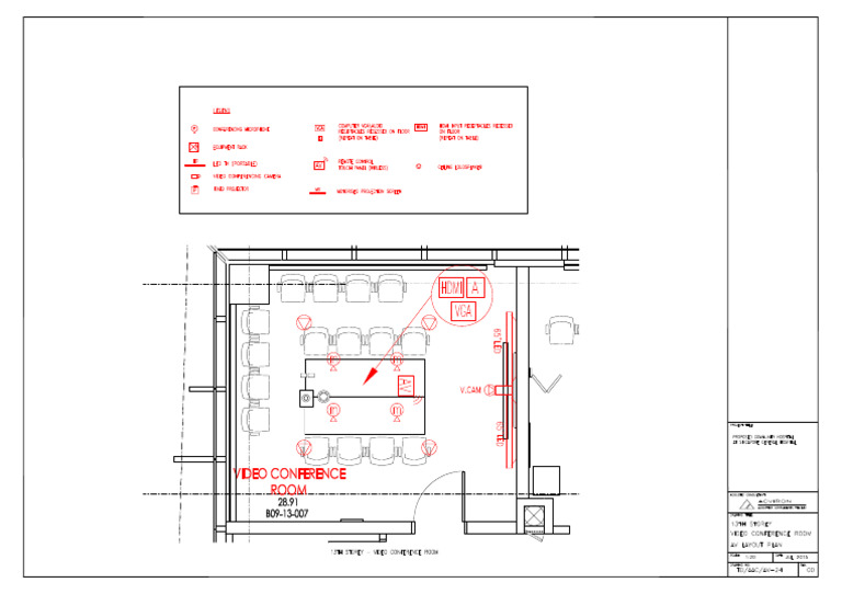 TD - AAC - AV-24 - 13th Storey - Video Conference Room AV Layout Plan | PDF