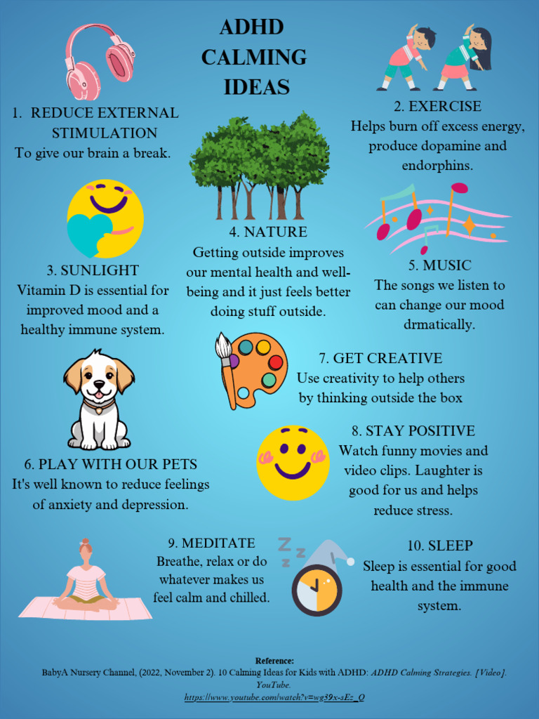 Infographic on ADHD Calming Ideas | PDF | Attention Deficit ...