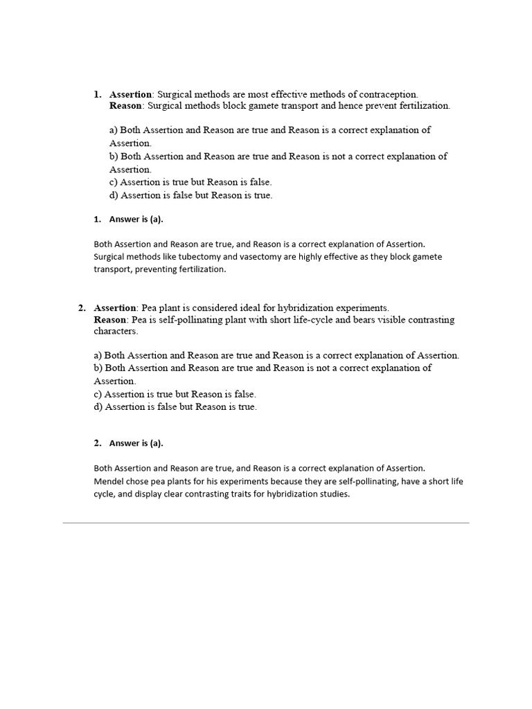 Think Biology - Assertions | PDF