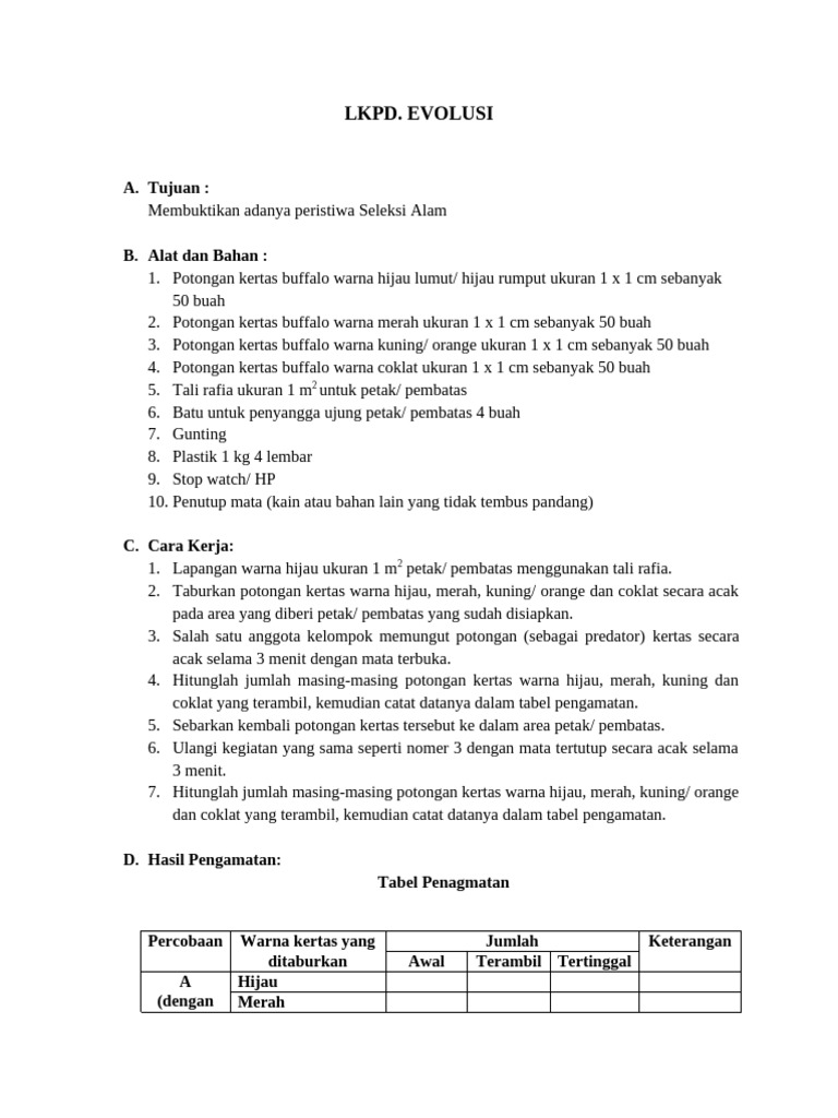 Lkpd. Evolusi 2025 | PDF