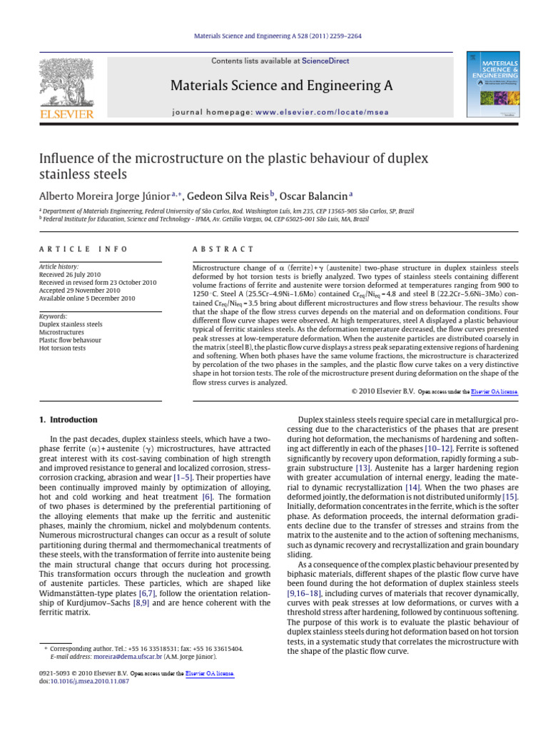 Influence of The Microstructure On The Plastic Behaviour of Duplex ...