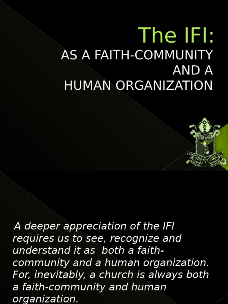 Input 3 The Ifi As A Faith Community Human Organisation | PDF ...