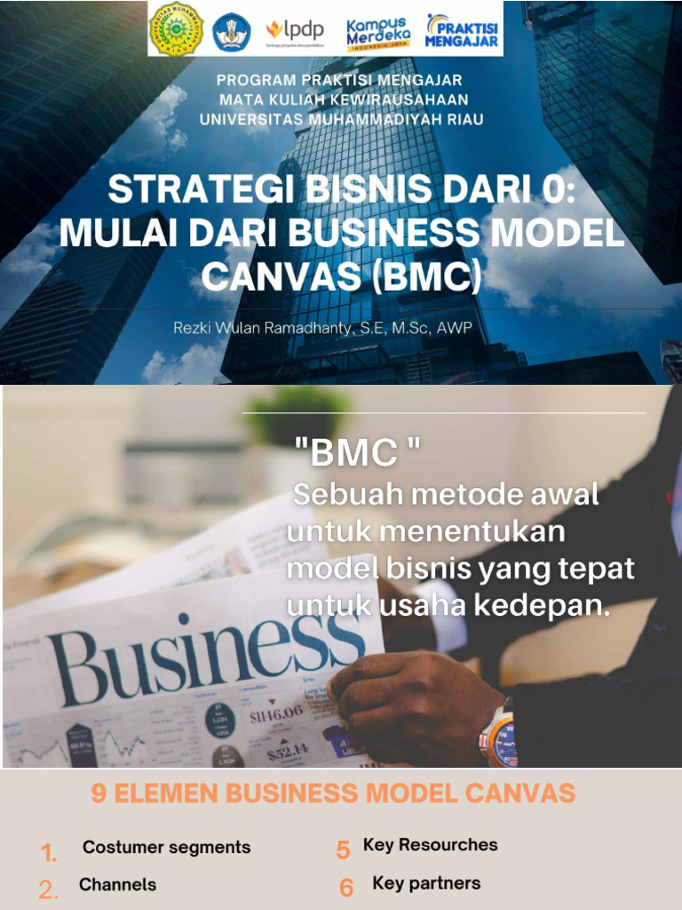 28a9f Pertemuan 7 Kewirausahaan Bisnis Model Canvas | PDF