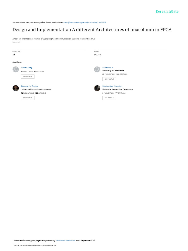Design And Implementation A Different Architecture Pdf Field Programmable Gate Array
