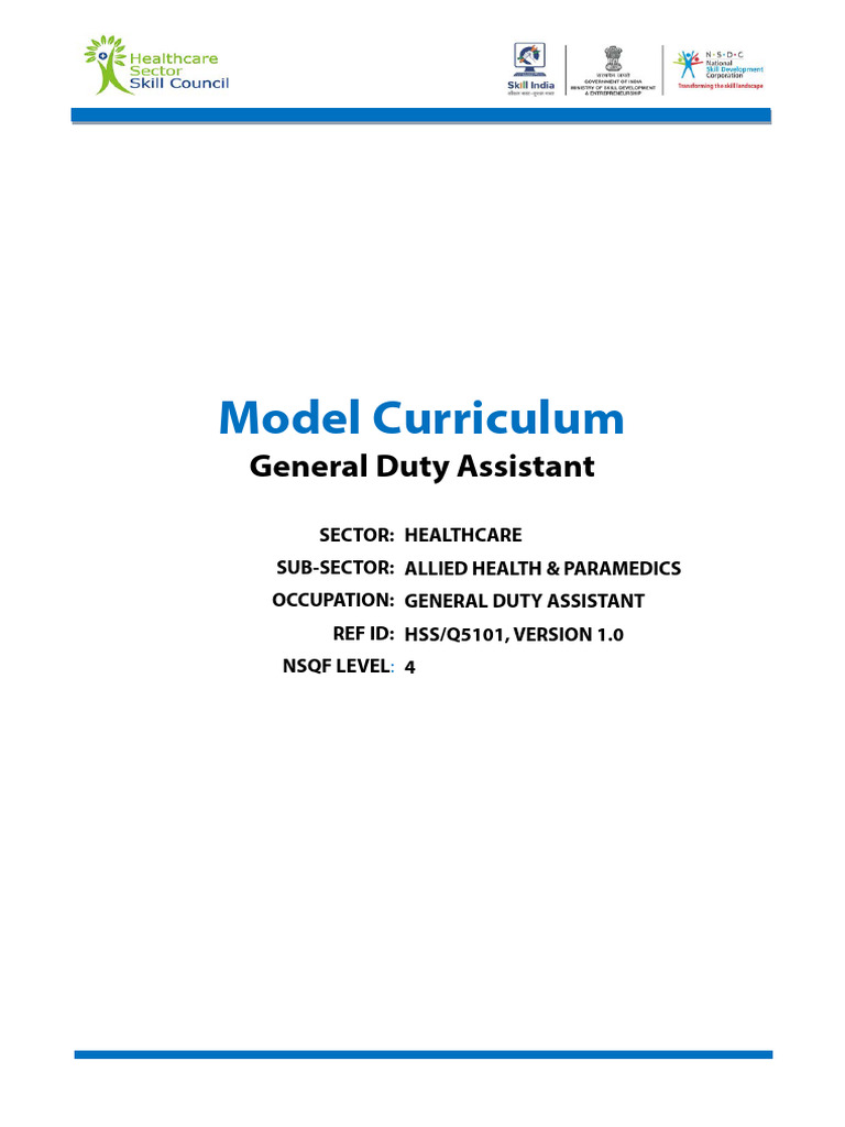 General Duty Assistant Curriculum Overview | PDF | Health Care | Learning
