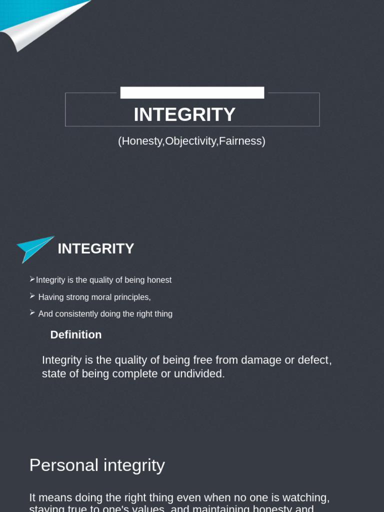 13) Integrity | PDF | Integrity | Business
