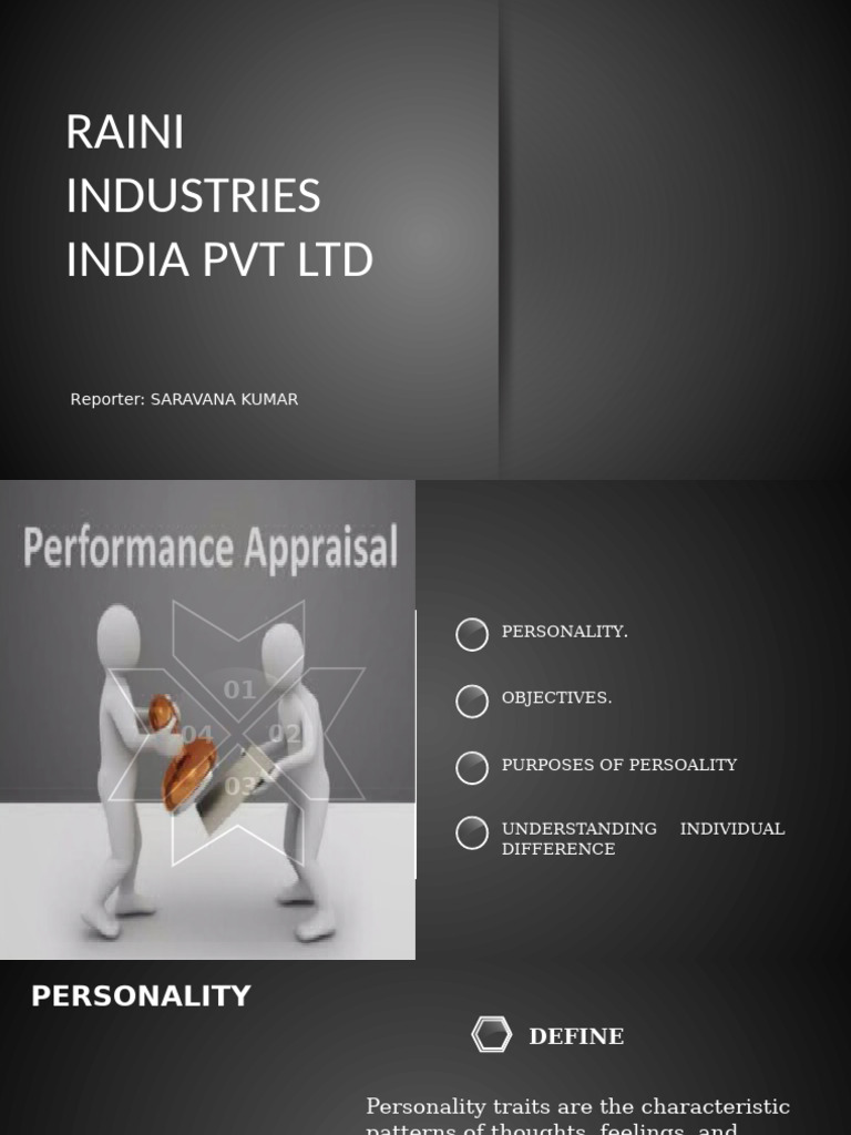 Presentation3.Pptx PERSONALITY | PDF | Extraversion And Introversion | Job Satisfaction