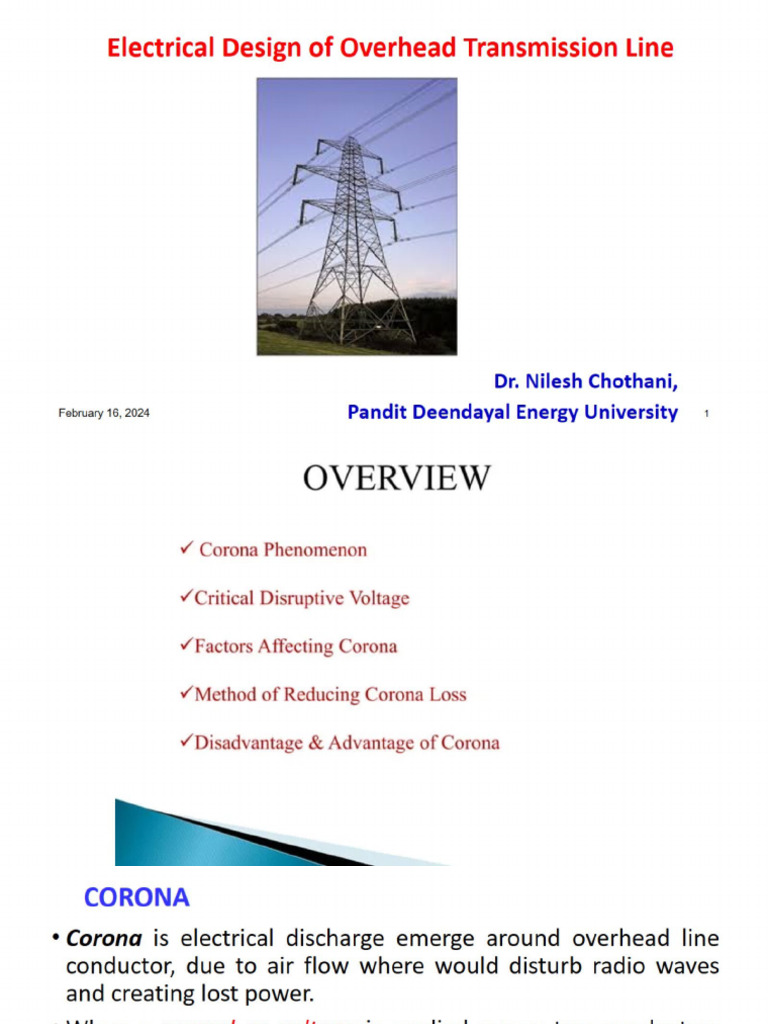 Class Chp 3 Electrical Design of Overhead Transmission Line | PDF