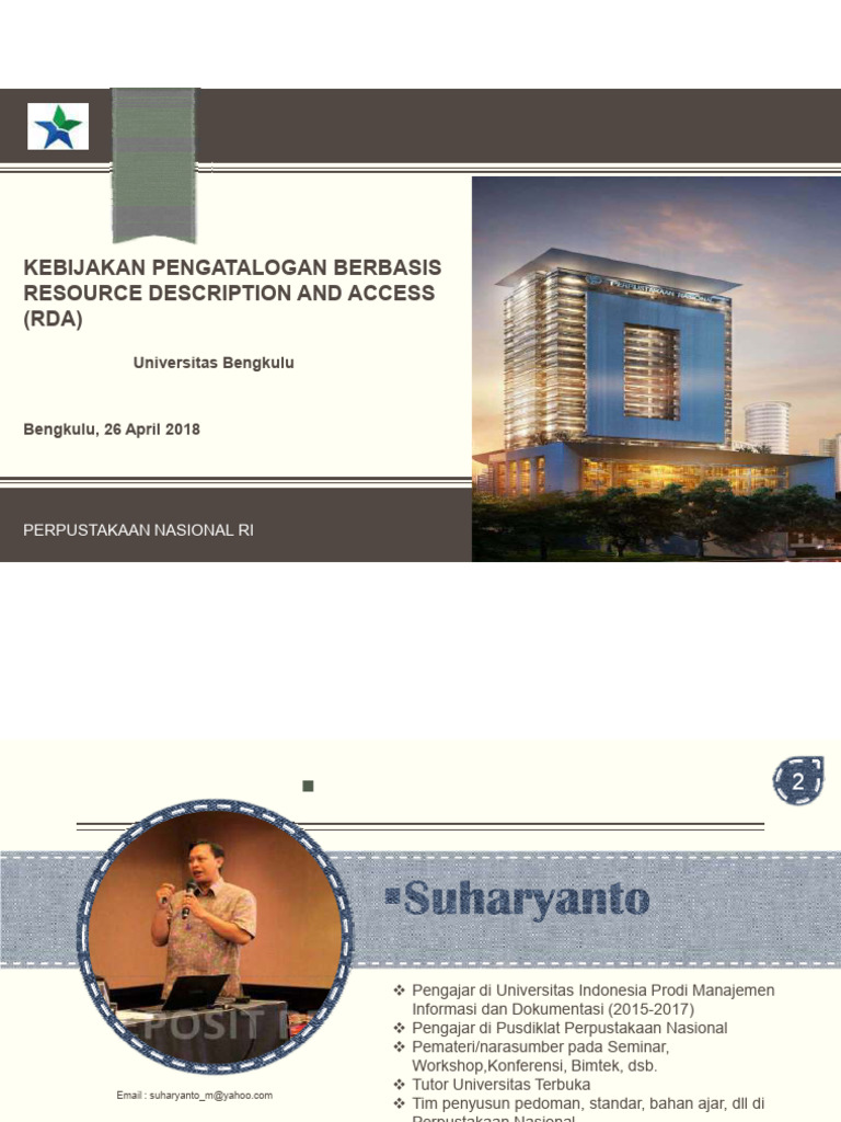 Kebijakan Pengatalogan Berbasis Resource Description and Access Rda | PDF