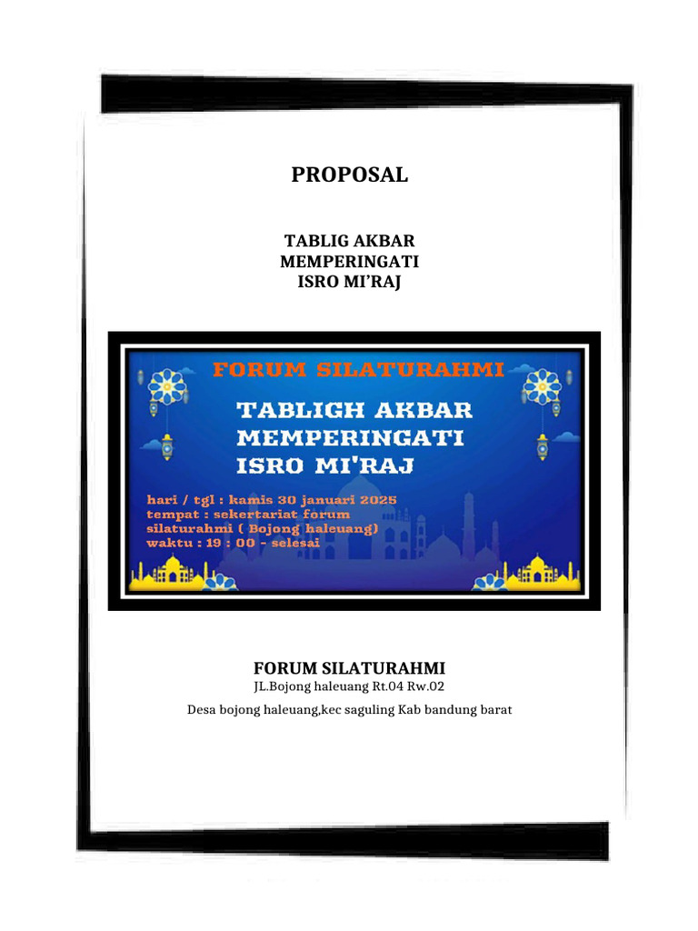 proposal tablig akbar | PDF
