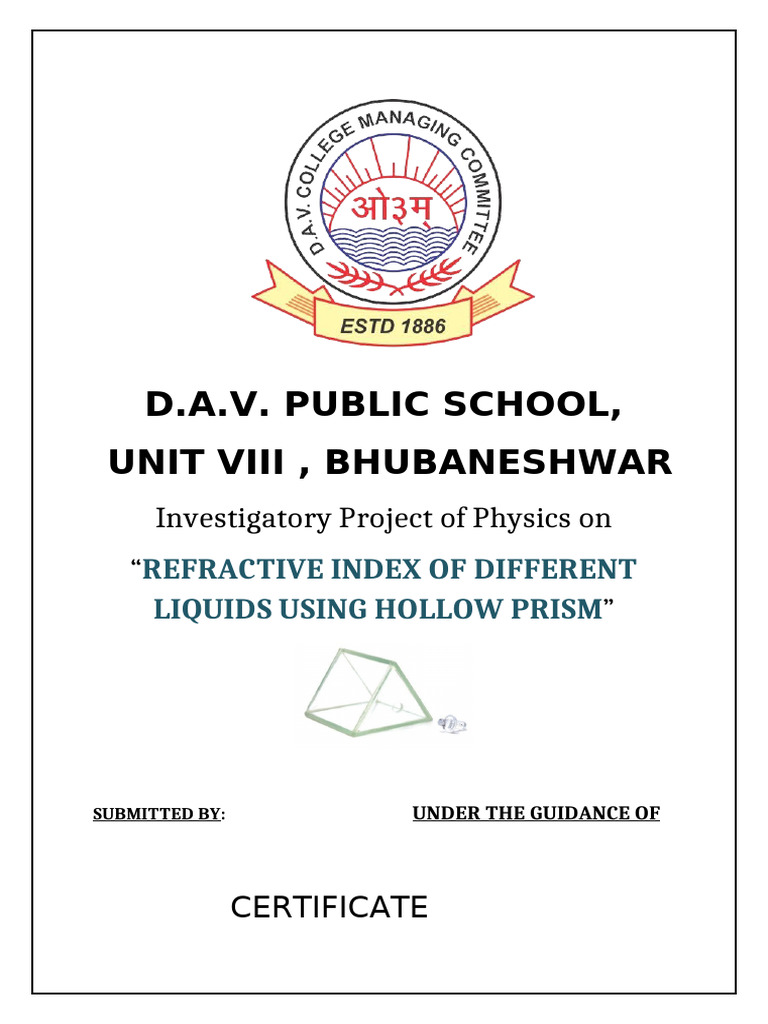 Phy Project Class 12 Final (1) | PDF | Refractive Index | Refraction