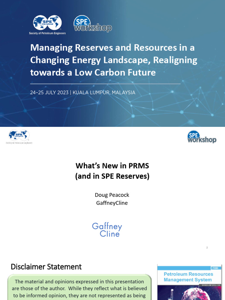 Session 3 Doug Peacock Whats New PRMS SPE Reserves | PDF | Natural Gas | Petroleum