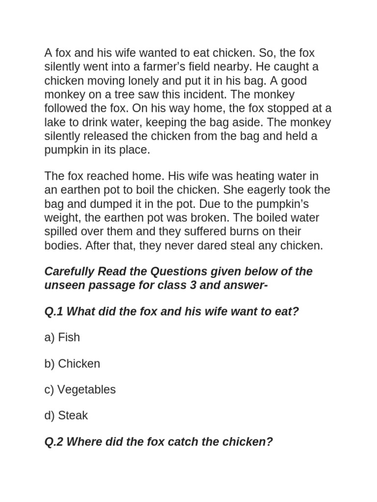 Unseen Passsage 1. (24-25) | PDF