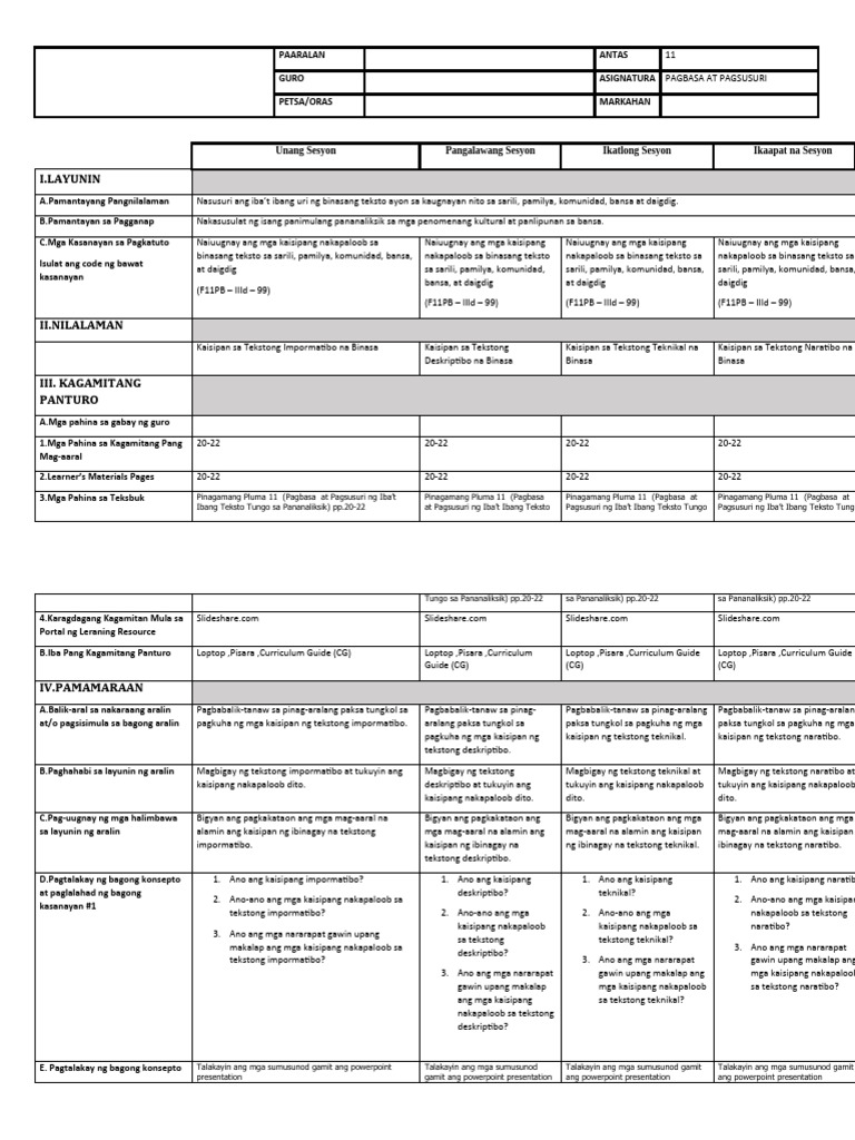 DLL Pagbasa Week 7 | PDF