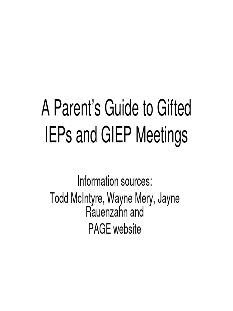 Parents_Unofficial_Guide_to_Gifted_IEPs_and_G | PDF | Individualized ...