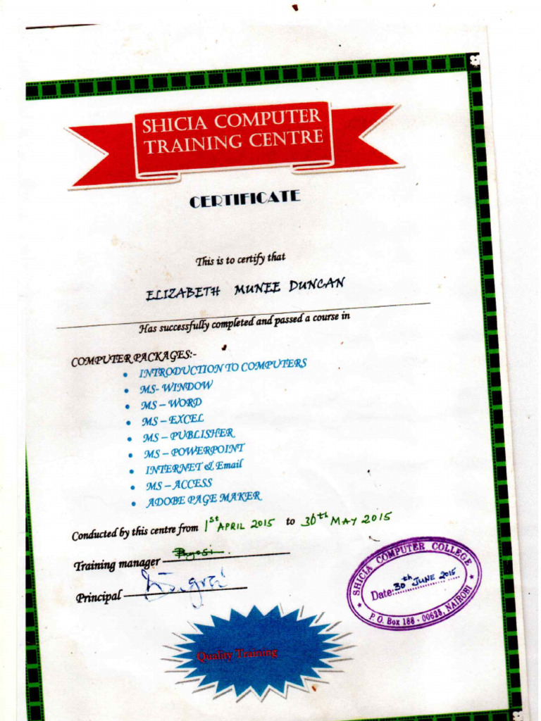 Comp Cert | PDF
