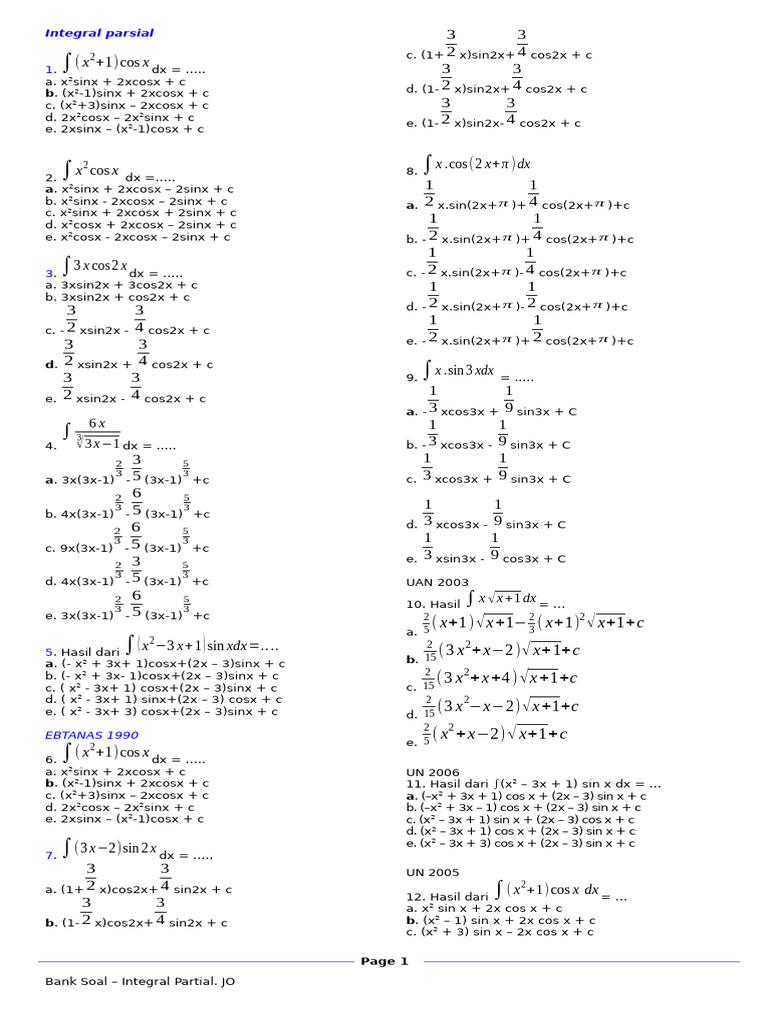 INTEGRAL - Partial | PDF