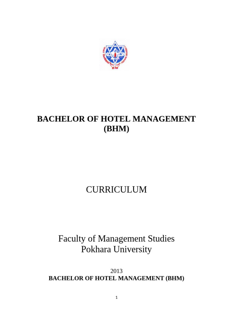 BHM 1st Semester New Syllabus 2023 | PDF | Cooking | Tableware