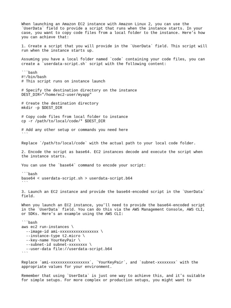 Amazon Linux 2 UserData | PDF