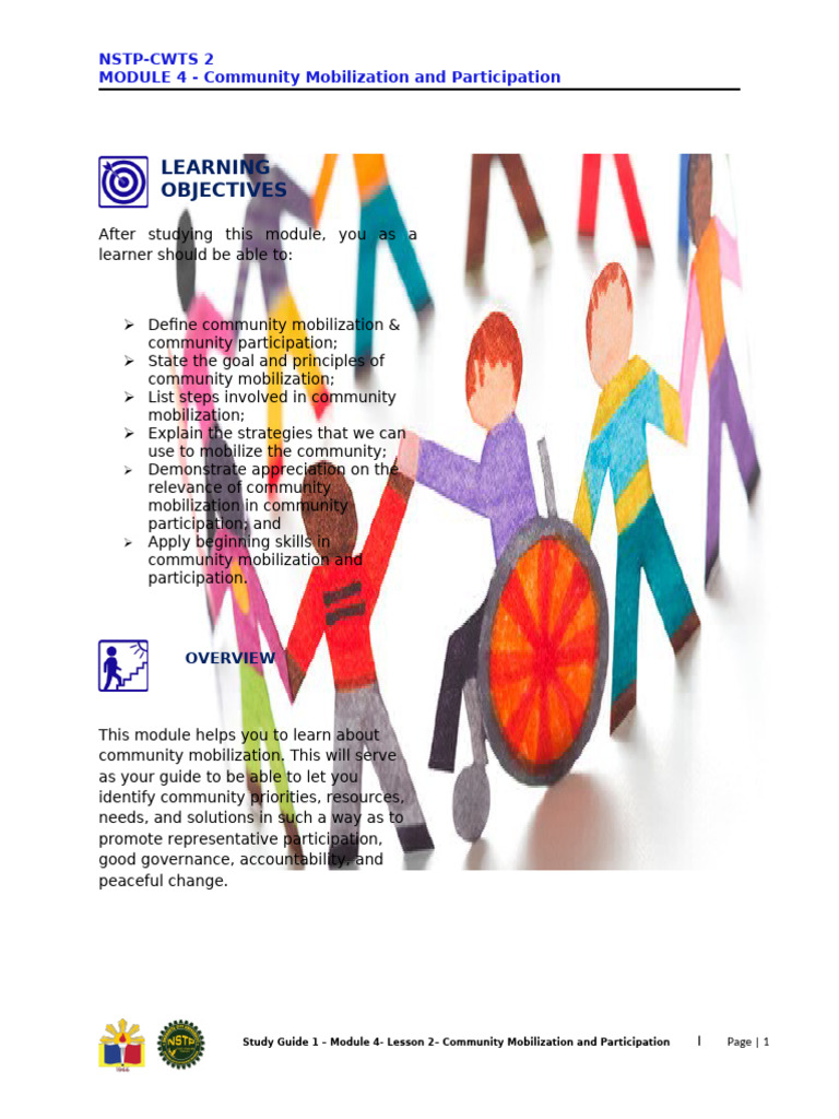 Study-Guide-1-Module-4-Lesson-2-Mobilization-Participation | PDF | Community | Goal