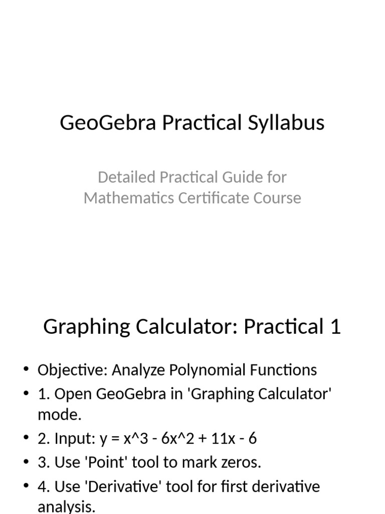 GeoGebra Practicals | PDF