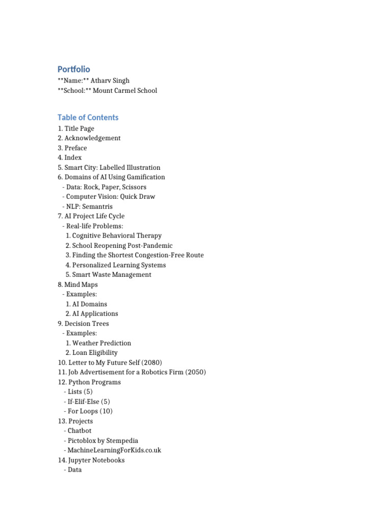 Atharv Singh Detailed Portfolio | PDF | Artificial Intelligence ...