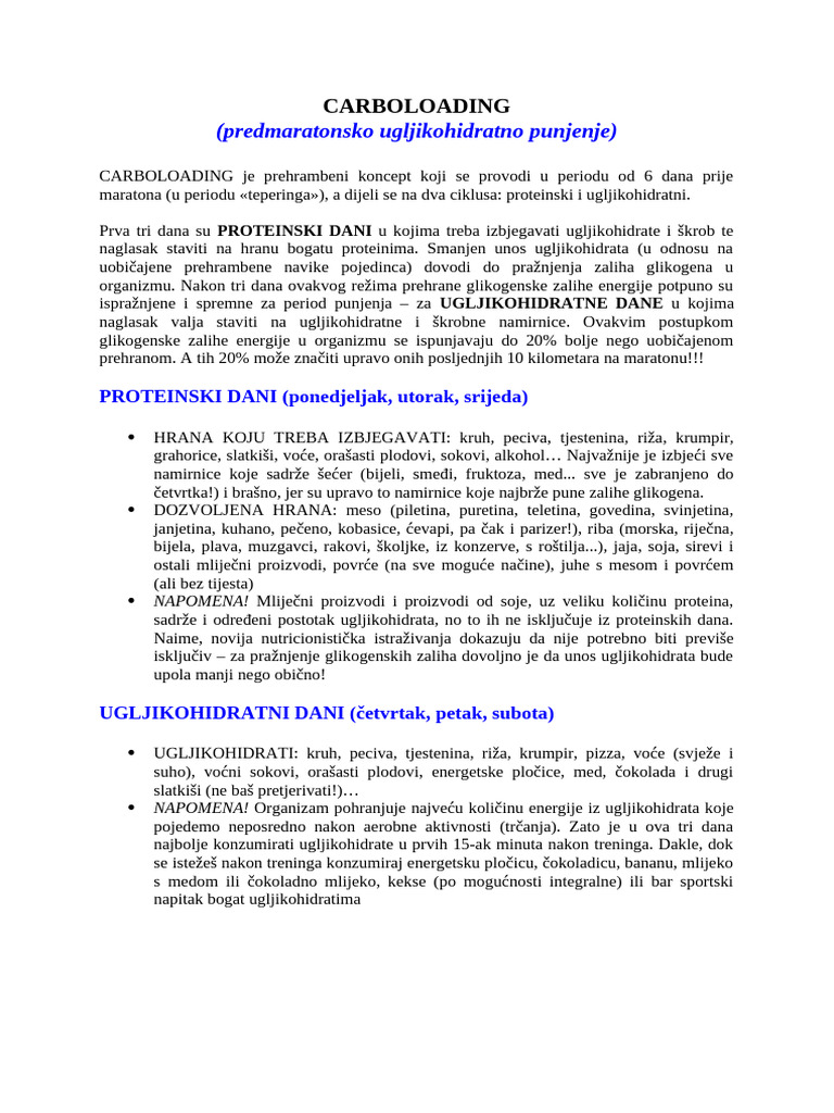 Carbo Loading | PDF