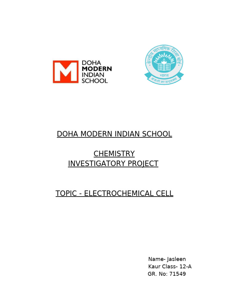 Chemistry Project Class 12 CBSE | PDF | Electrode | Redox