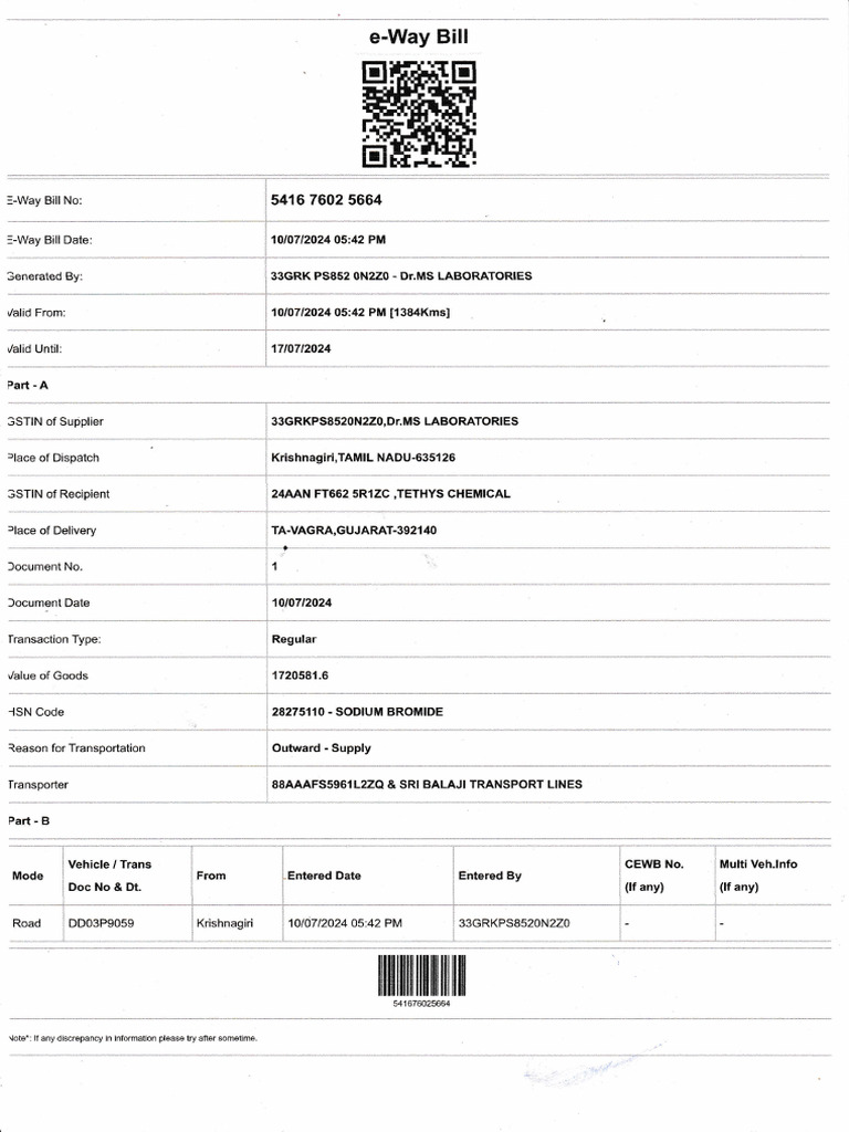 EWAY BILL | PDF