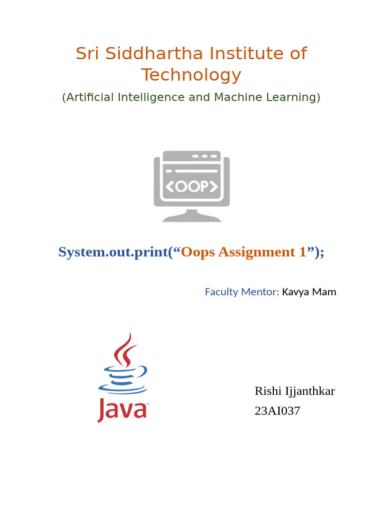 Oops Assignment 1 | PDF