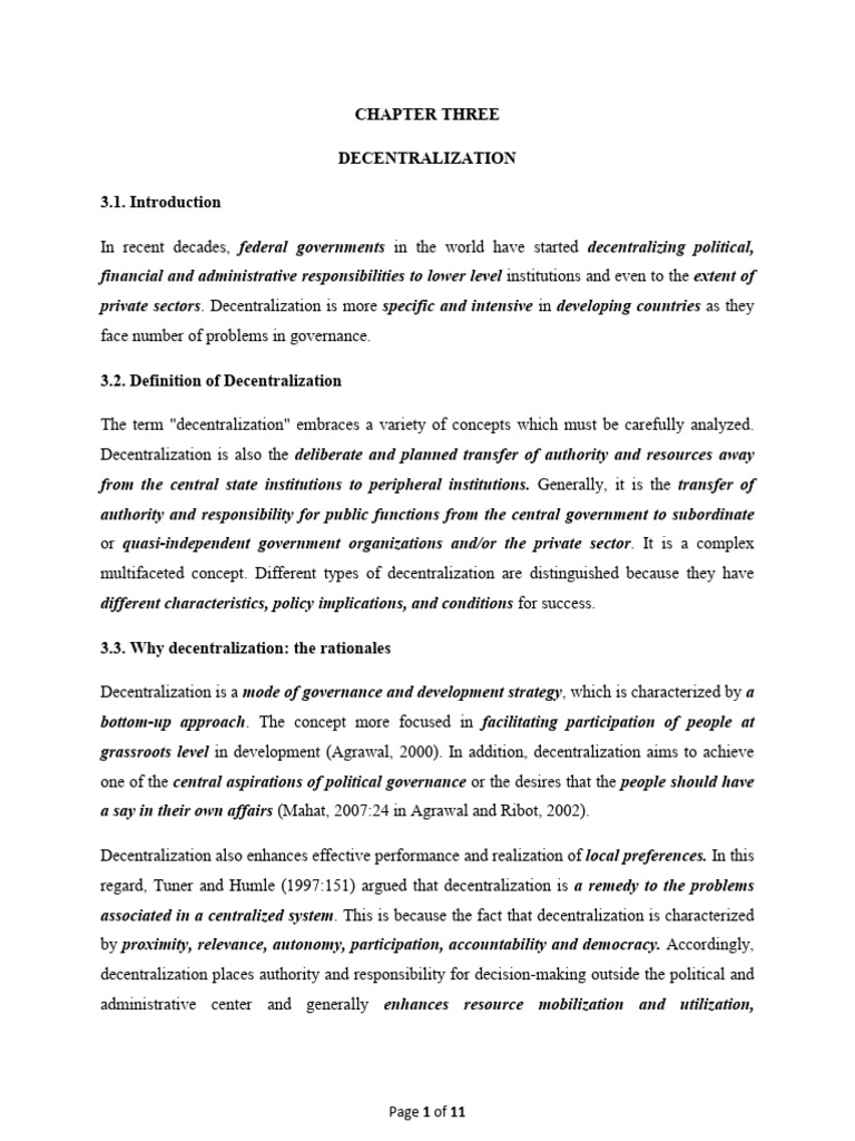 Understanding Decentralization in Governance | PDF | Decentralization ...