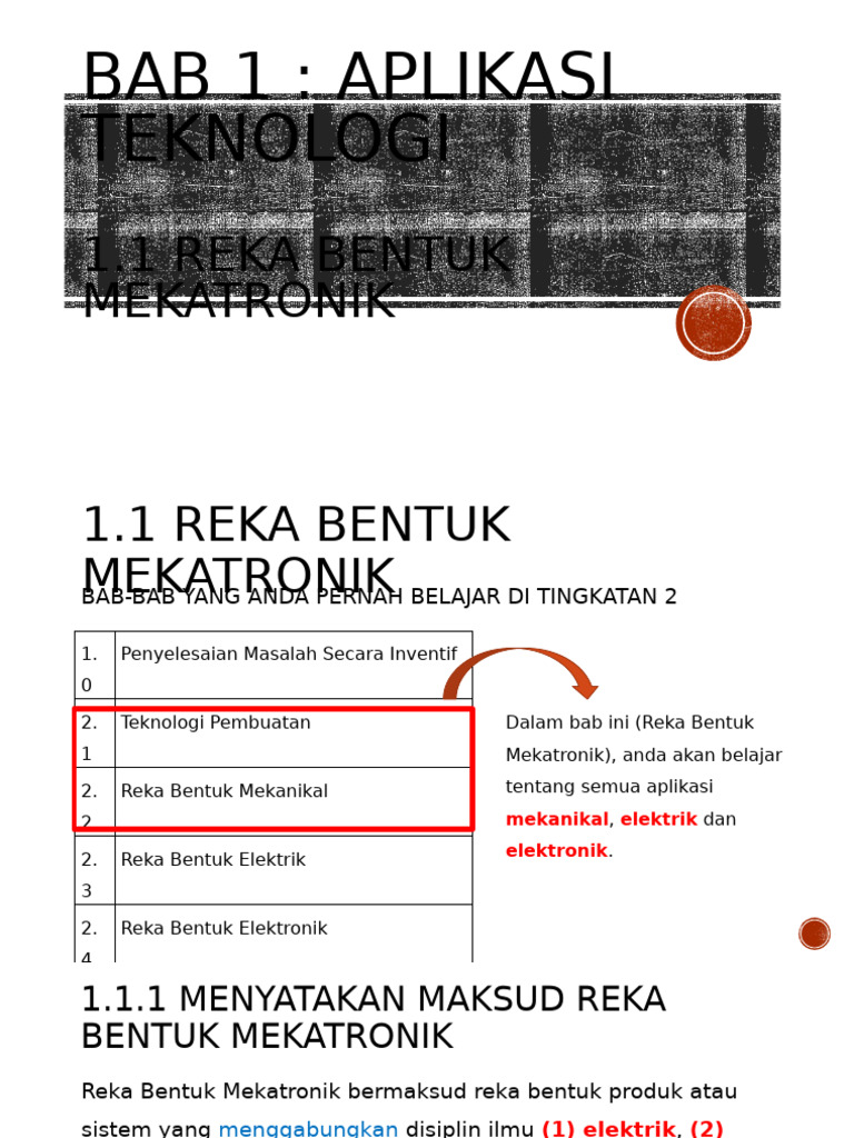 BAB 1 Reka Bentuk Mekatronik | PDF