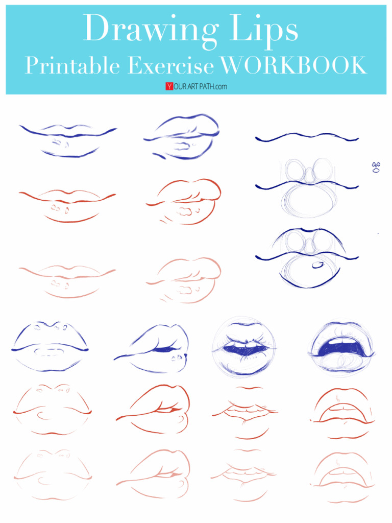 How+to+draw+lips+-+workbook | PDF