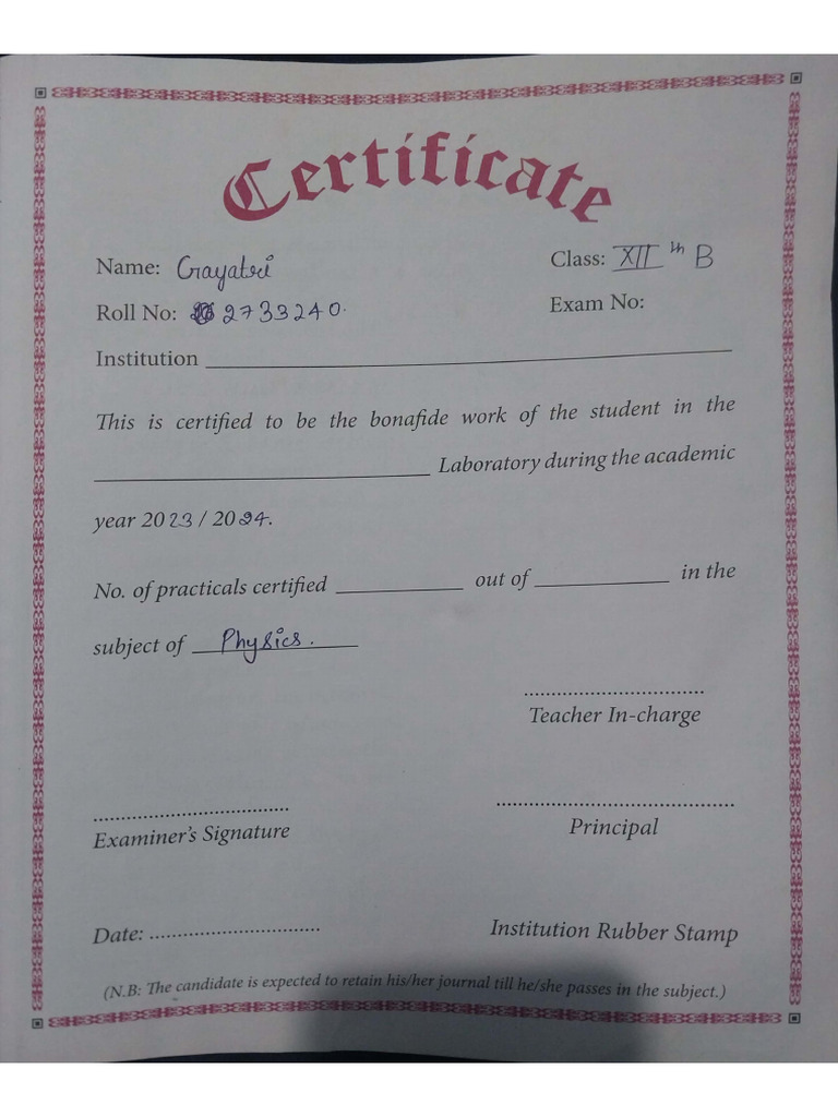 physics practical record part 1st | PDF