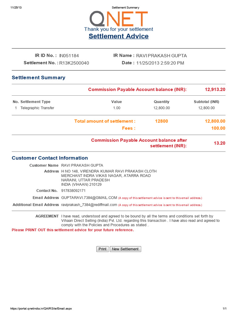 as_Settlement Summary | PDF | Business