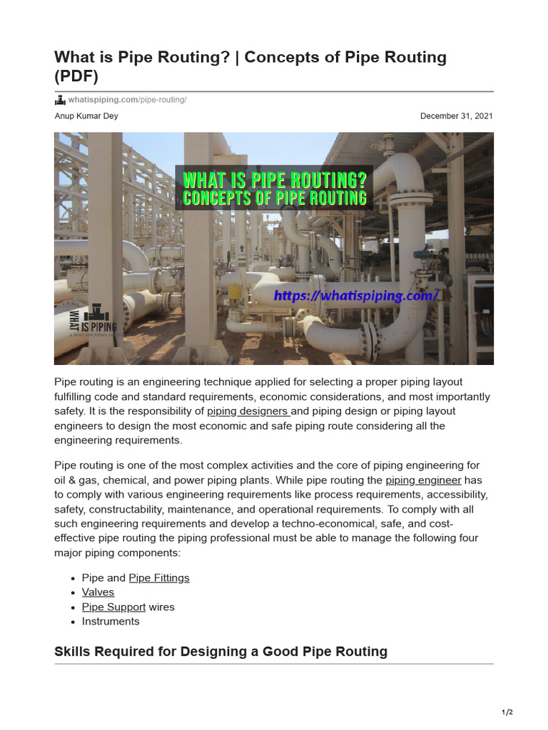 whatispiping.com-What is Pipe Routing Concepts of Pipe Routing PDF (1 ...